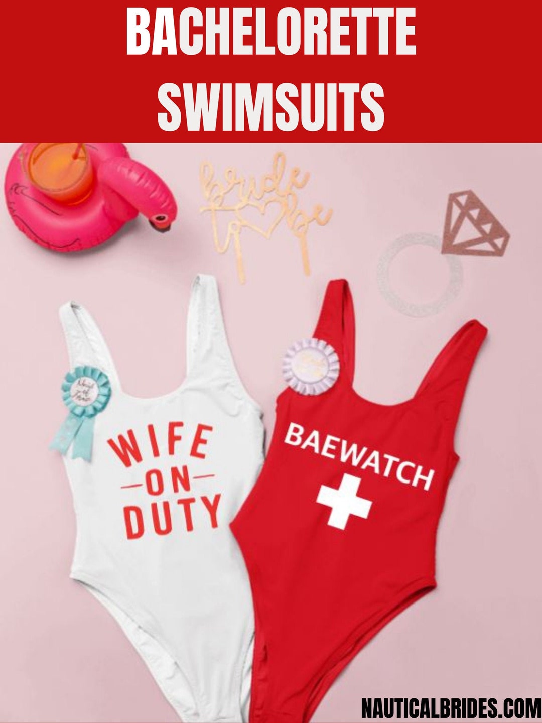 Baewatch Bachelorette Party Swimsuits, Bride on Duty, Swimsuit ...