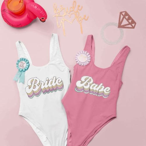 Retro Bachelorette Party Swimsuit Bride To Be Swimsuit One Etsy
