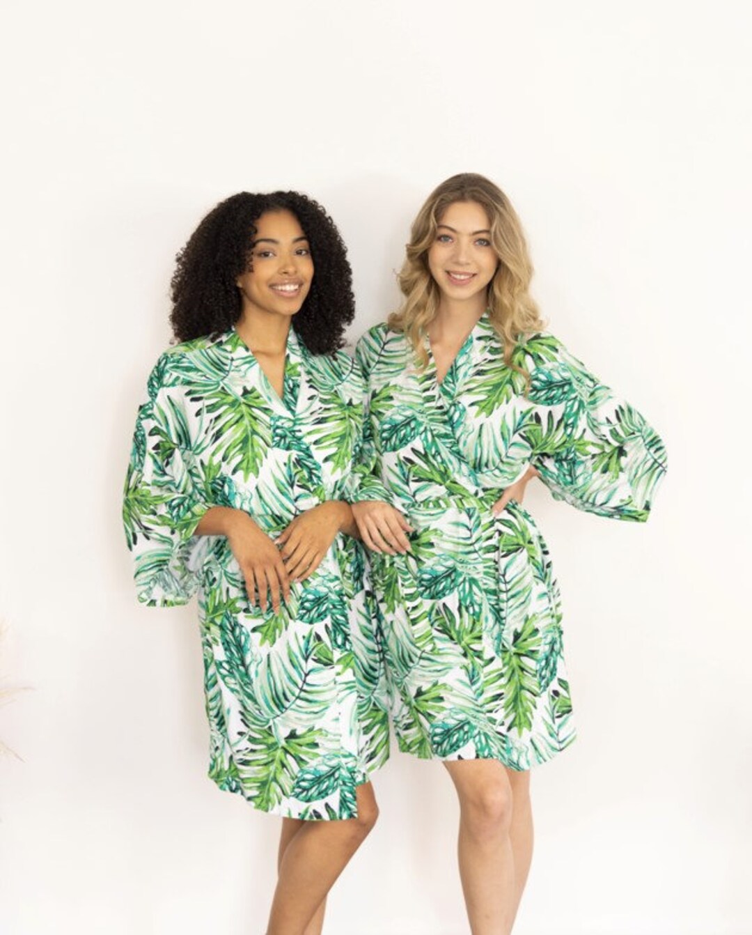 Monogram Palm Leaf Robes, Hawaii Wedding Robes, Bridal Party Robes ...