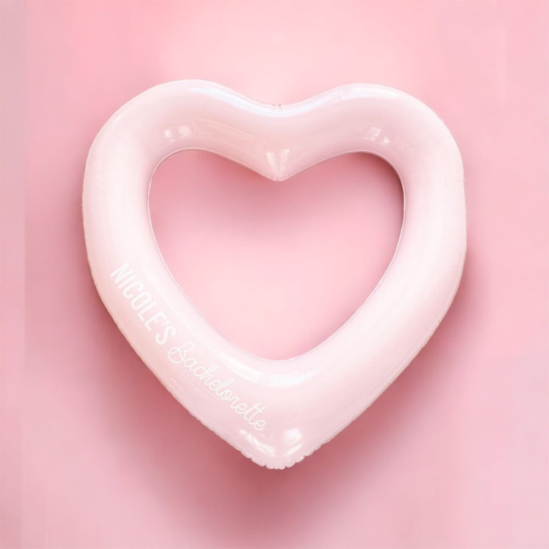 Custom Pool Float Bachelorette Pool Float Personalized White Heart Pool ...