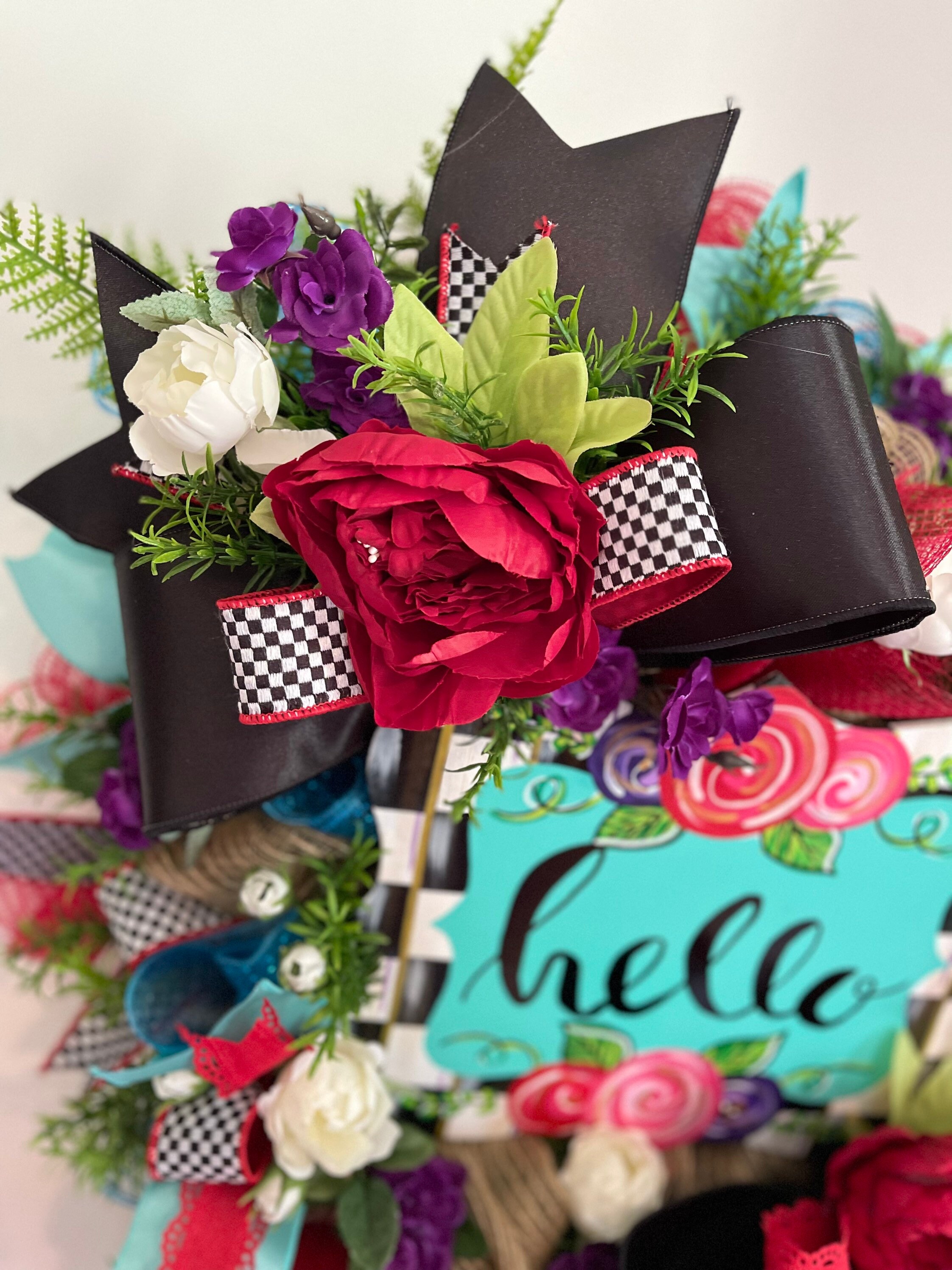 Hello Wreath Welcome Wreath Glam Wreath Everyday Wreath | Etsy