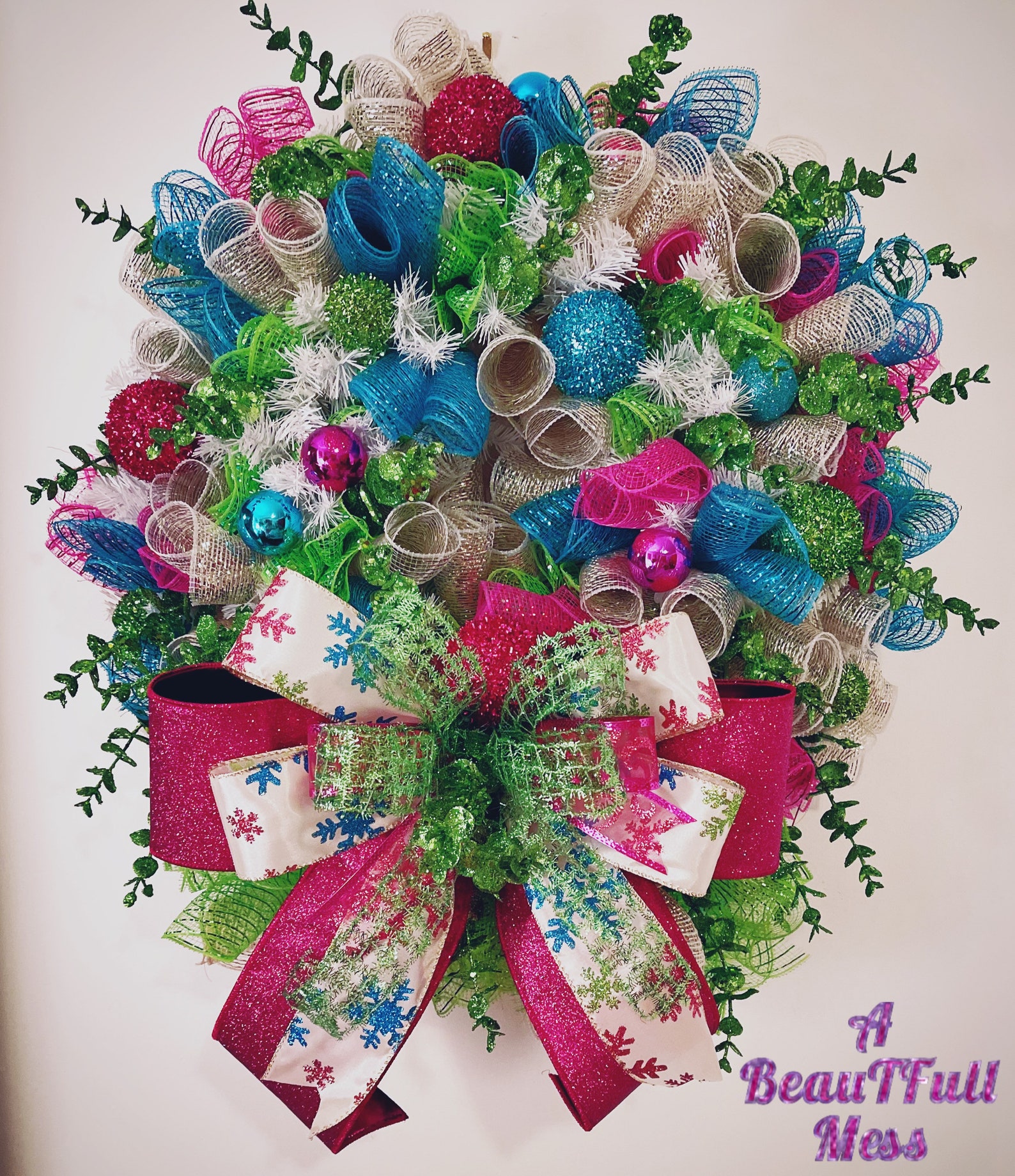 Christmas Wreath Festive Holiday Wreath Holiday Decor - Etsy