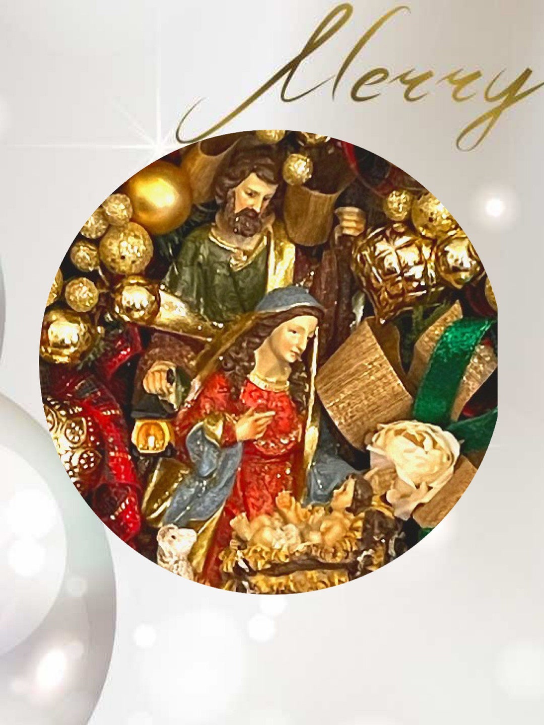 Christmas Nativity Wreath, Christmas Wreath, Christian Wreath ...