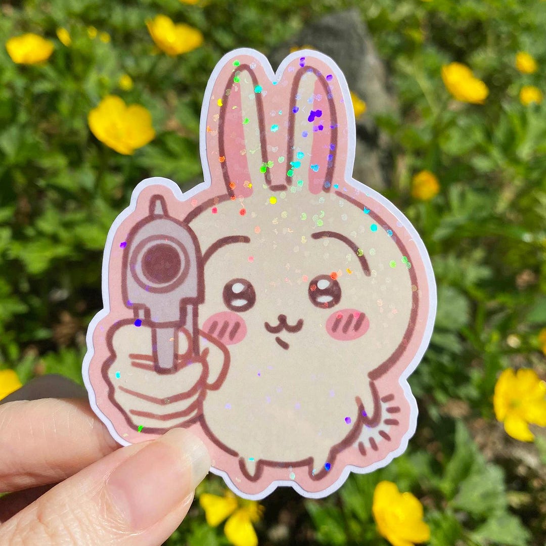 Usagi Gun Holo Sticker - Etsy