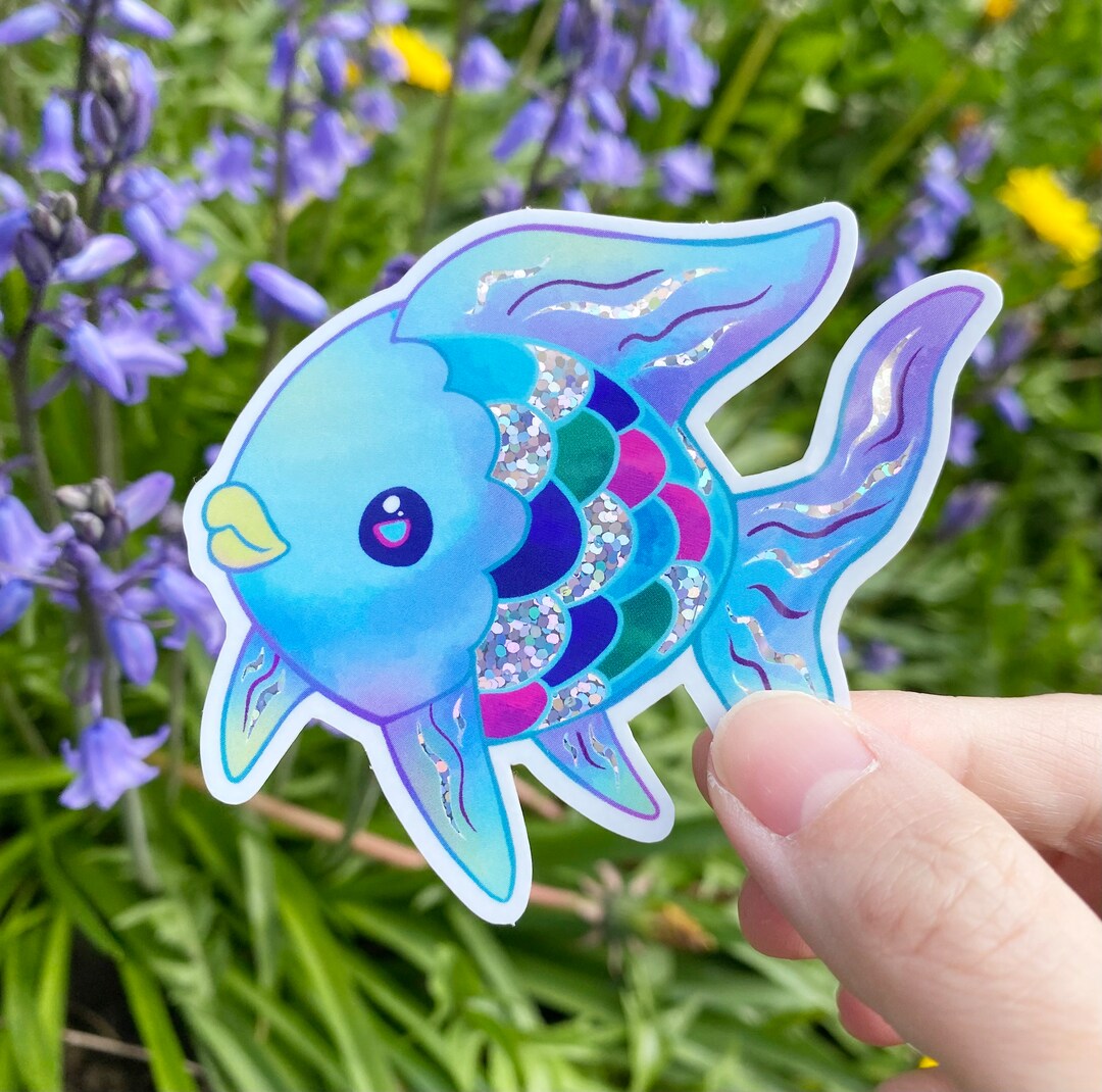 The Rainbow Fish Inspired Glitter Sticker - Etsy