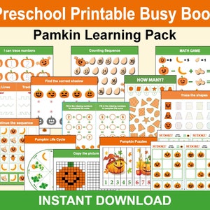 Pumpkin Learning Pack. Printable Pumpkin Activities. Printable Pumpkin ...