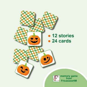 Pumpkin Memory Game for Toddler and Adults for Halloween Party ...