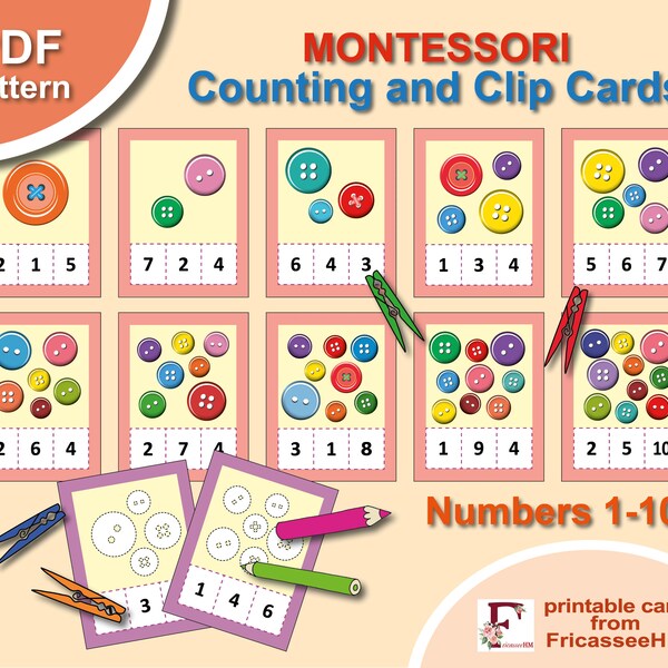 Count and Clip Cards - Etsy