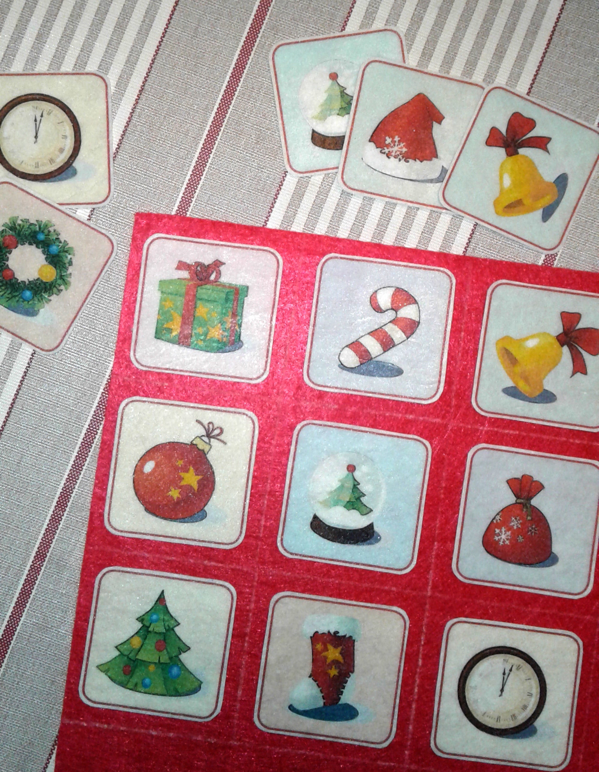 Christmas Memory Game for Preschool Children, Montessori New Year Card ...