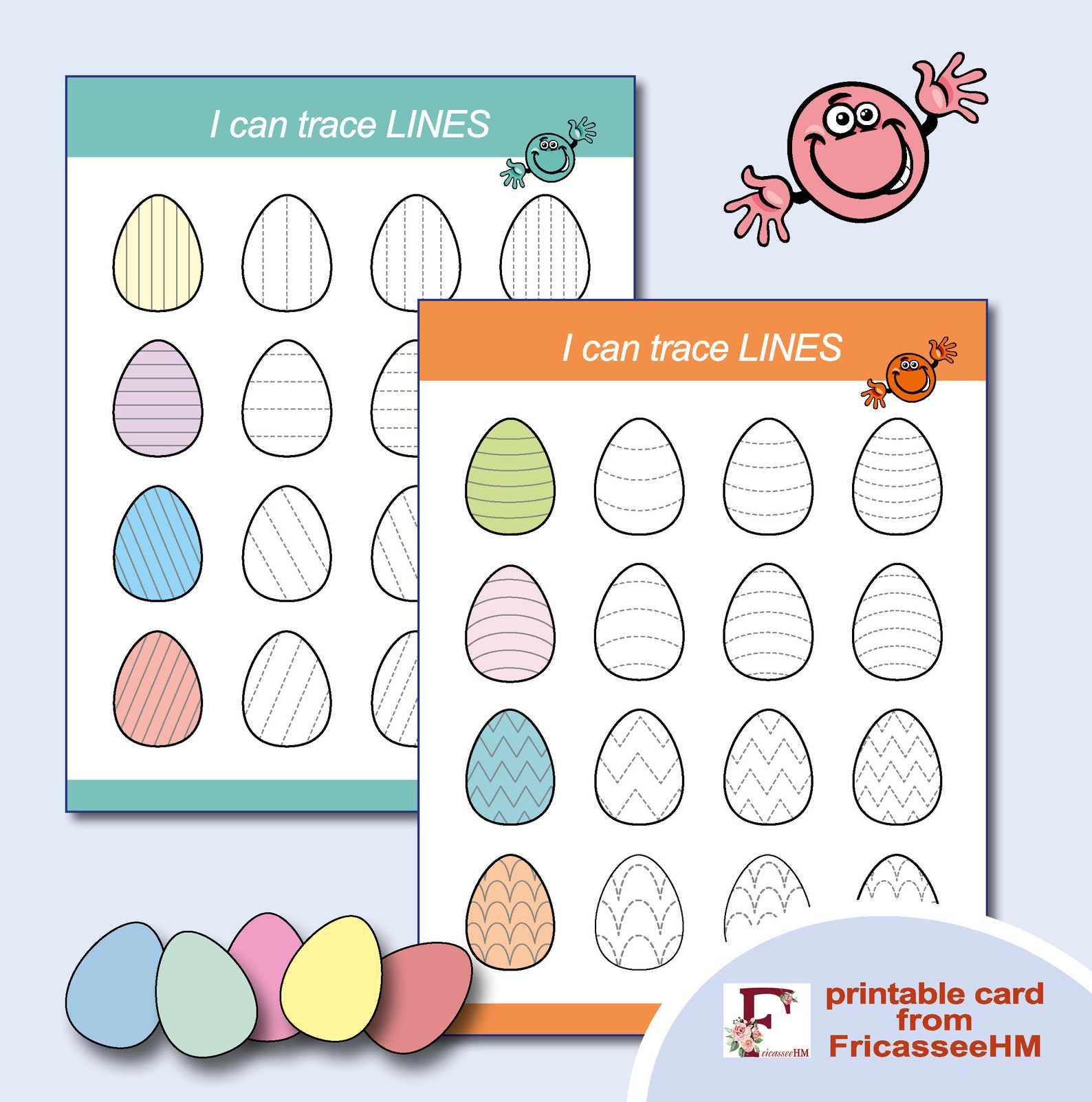 Easter Eggs Kids Book. Tracing Printable Worksheets for Preschool ...