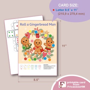 Roll-a-gingerbread Man Game. Christmas Activity for Family. Printable ...
