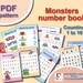 Numbers Toddler Busy Book. Counting Cards 1-10. Monsters - Etsy