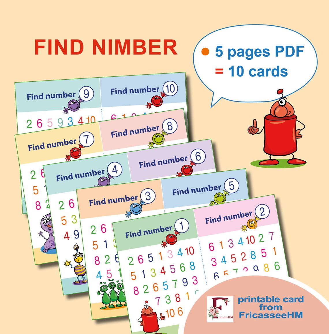 Numbers Toddler Busy Book. Counting Cards 1-10. Monsters - Etsy