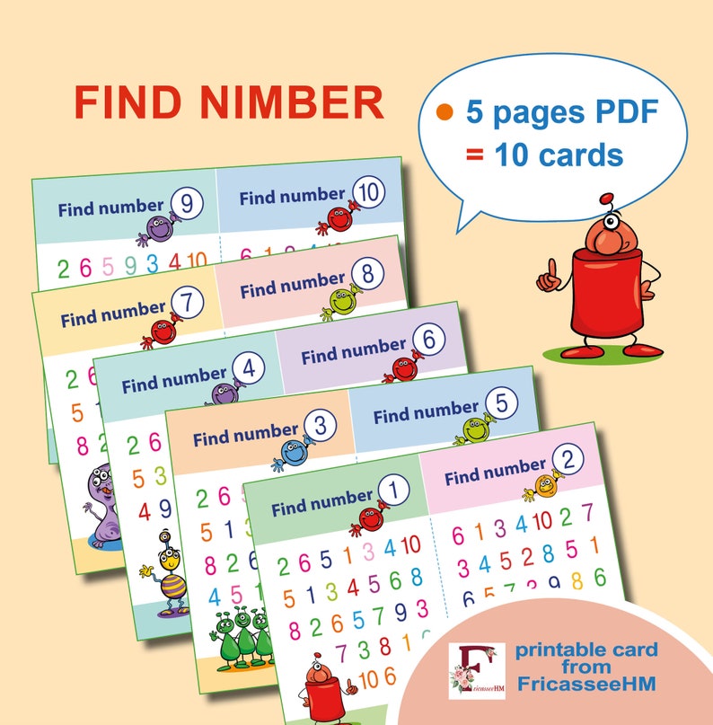 Numbers Toddler Busy Book. Counting Cards 1-10. Monsters - Etsy