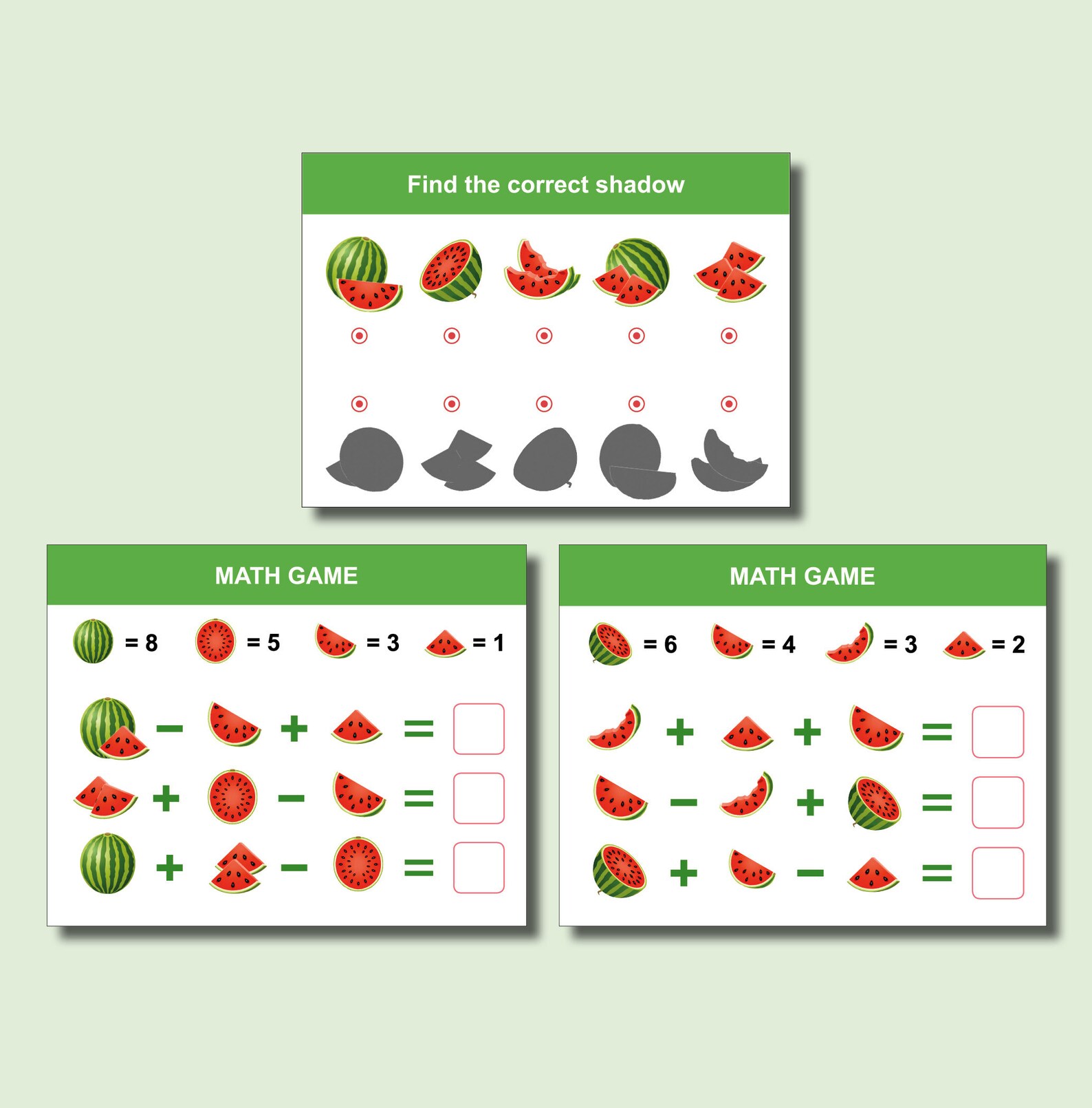Watermelon Preschool Printable Busy Book Toddler Learning - Etsy