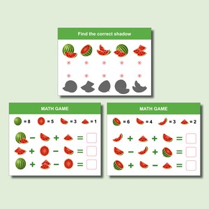 Watermelon Preschool Printable Busy Book, Toddler Learning Pack ...