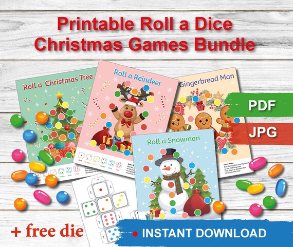 Printable Roll a Dice Christmas Game Bundle. Family Christmas - Etsy