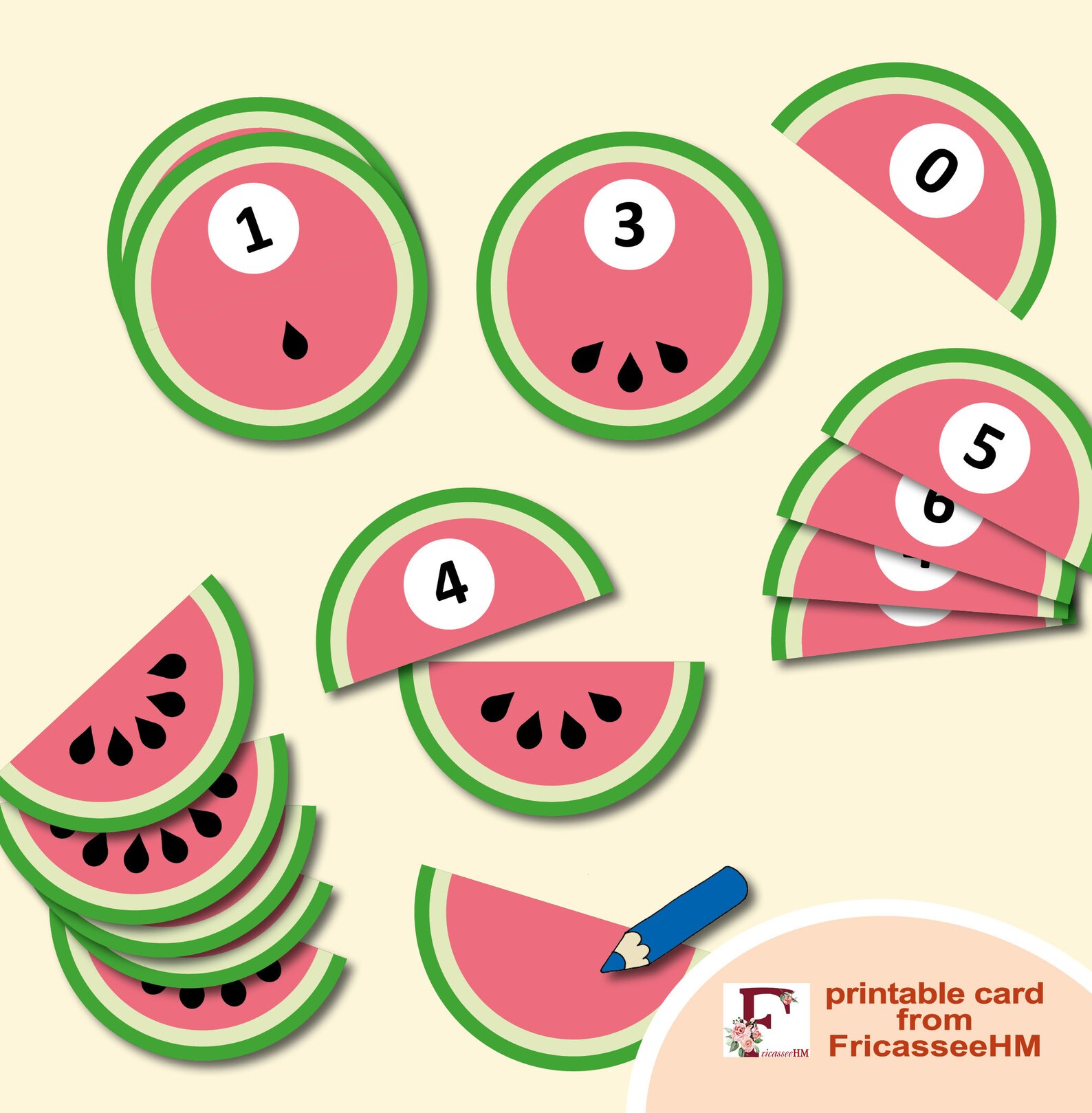 Numbers Matching, Printable Counting Puzzle, Toddler Montessori Cards ...