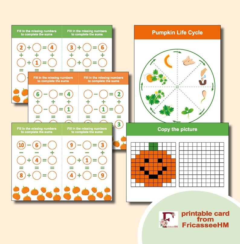Pumpkin Learning Pack. Printable Pumpkin Activities. Printable - Etsy
