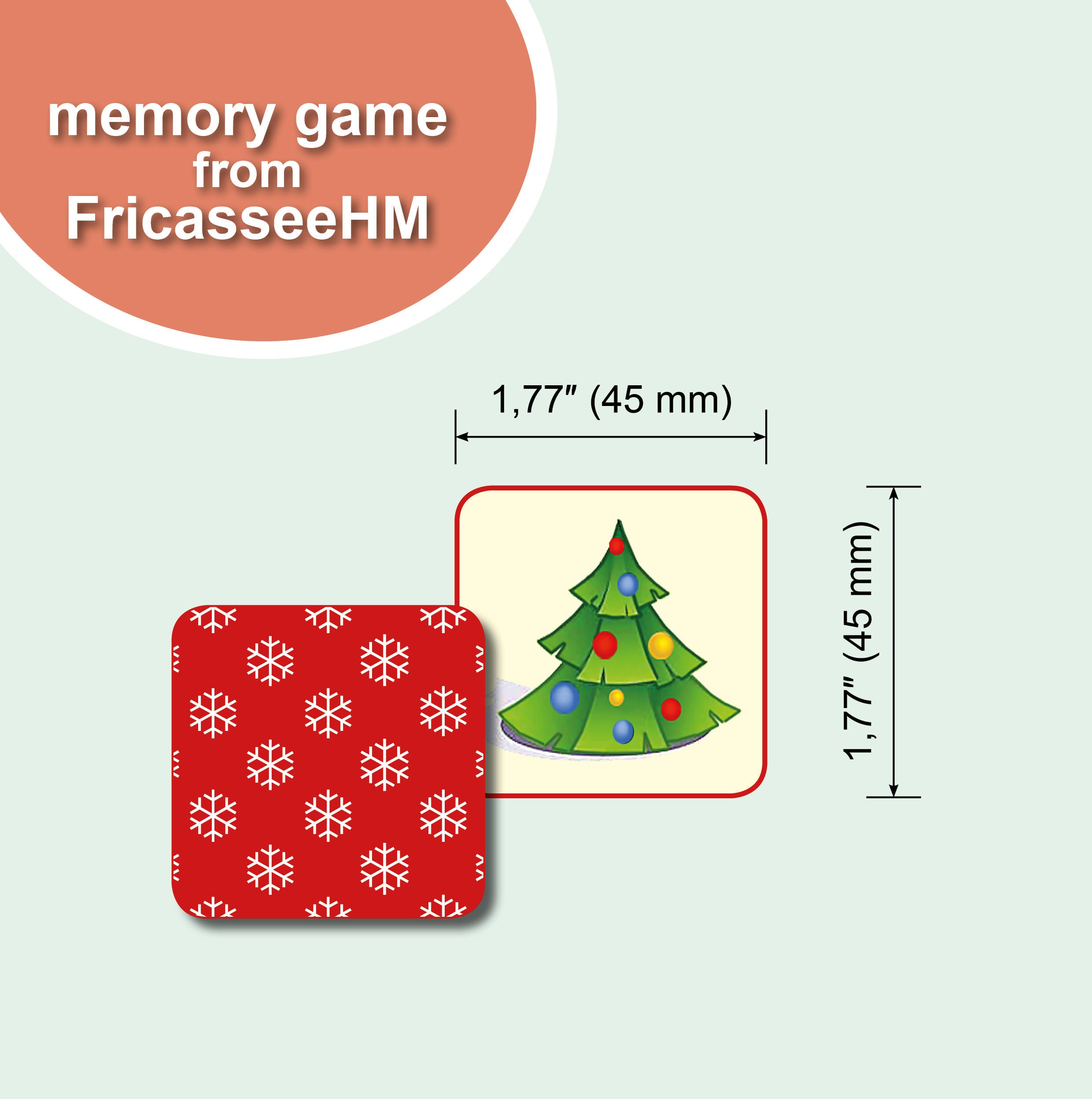 Christmas Memory Game for Preschool Children Montessori New - Etsy