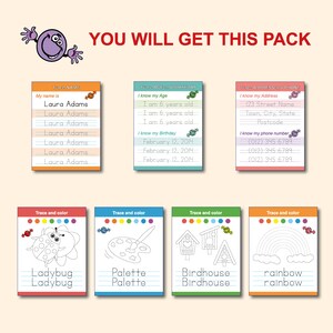 Printable Handwriting Practice Name Age Address Phone - Etsy