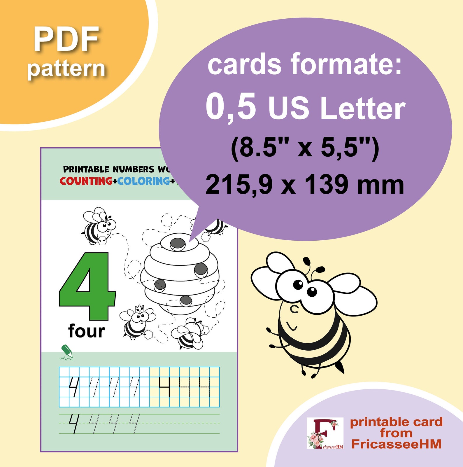 Printable Coloring Pages for Kids. Numbers Tracing Worksheets ...