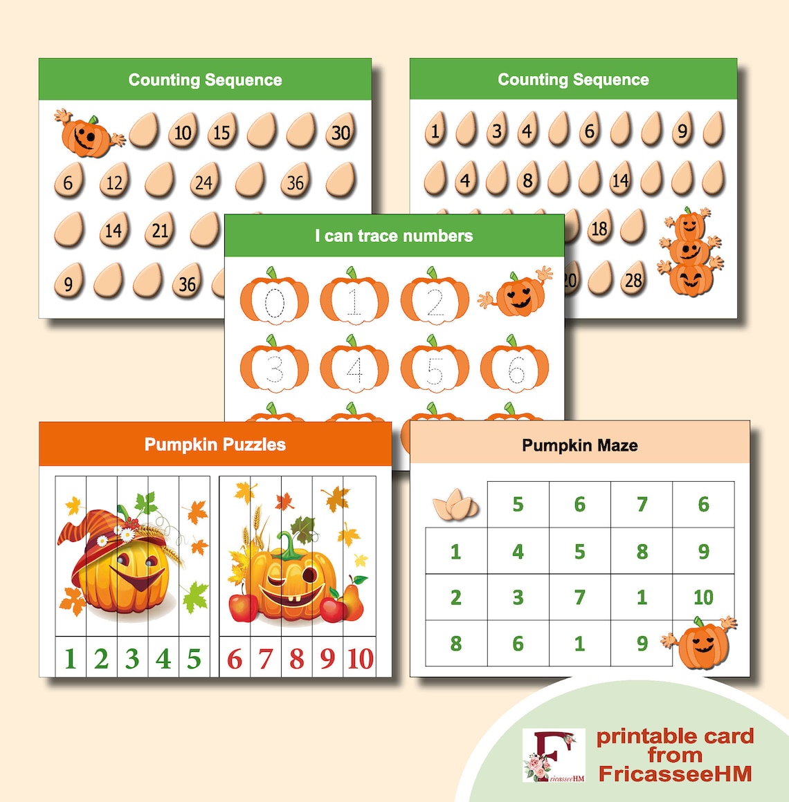 Pumpkin Learning Pack. Printable Pumpkin Activities. Printable - Etsy