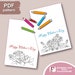 Printable Coloring DIY Floral Cards for Kids. Set of 5 Happy Mother's ...