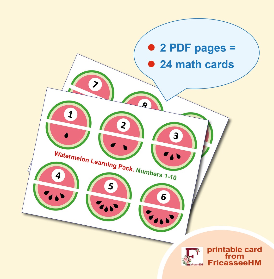 Numbers Matching, Printable Counting Puzzle, Toddler Montessori Cards ...