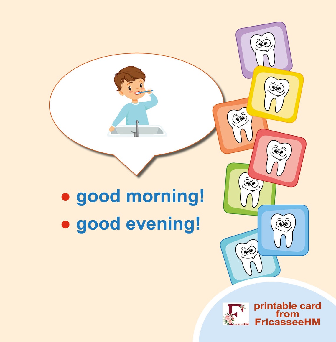 Toothbrush Cards, Printable Montessori Calendar, Tooth Fairy Gift, My ...