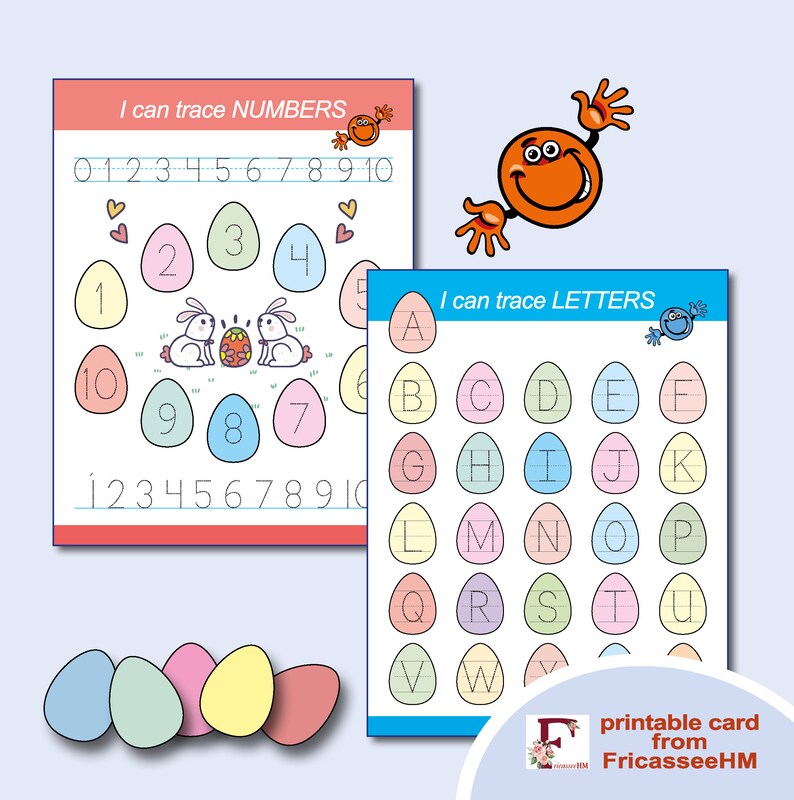 Easter Eggs Kids Book. Tracing Printable Worksheets for Preschool ...