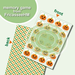 Pumpkin Memory Game for Toddler and Adults for Halloween Party ...
