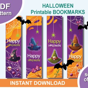 Halloween Printable Bookmarks Set of 8 PDF Bookmarks Gifts - Etsy