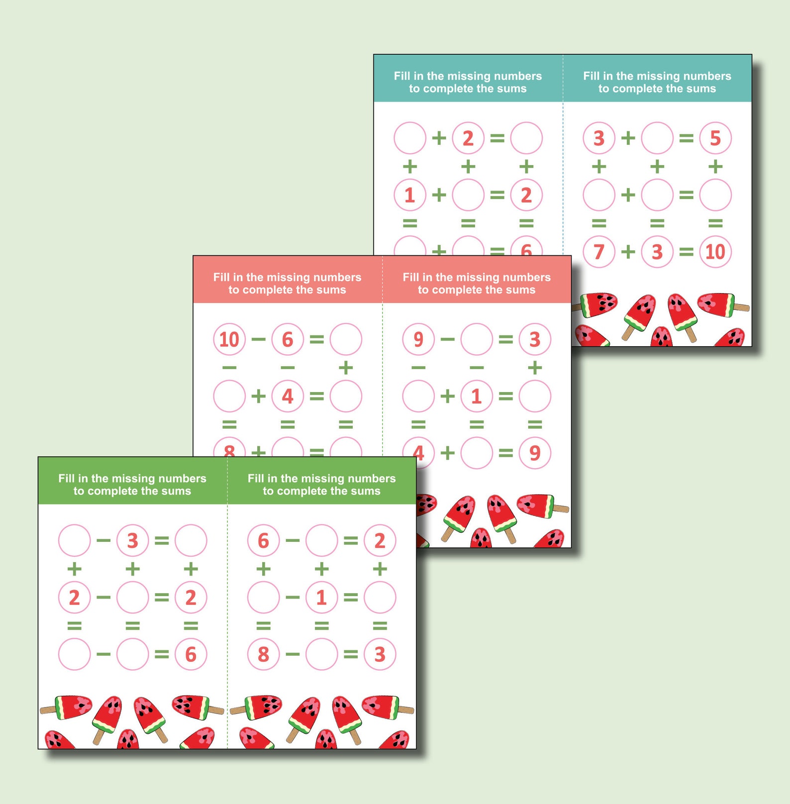 Watermelon Preschool Printable Busy Book Toddler Learning - Etsy