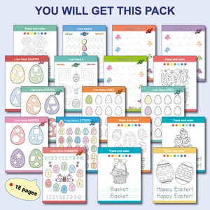 Easter Eggs Kids Book. Tracing Printable Worksheets for Preschool ...