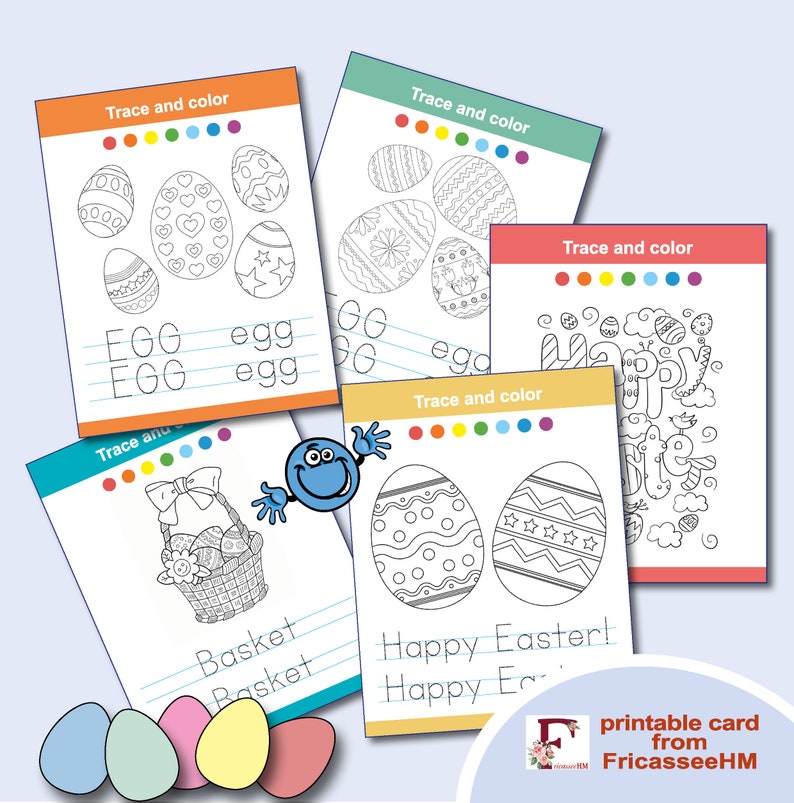 Easter Eggs Kids Book. Tracing Printable Worksheets for Preschool ...