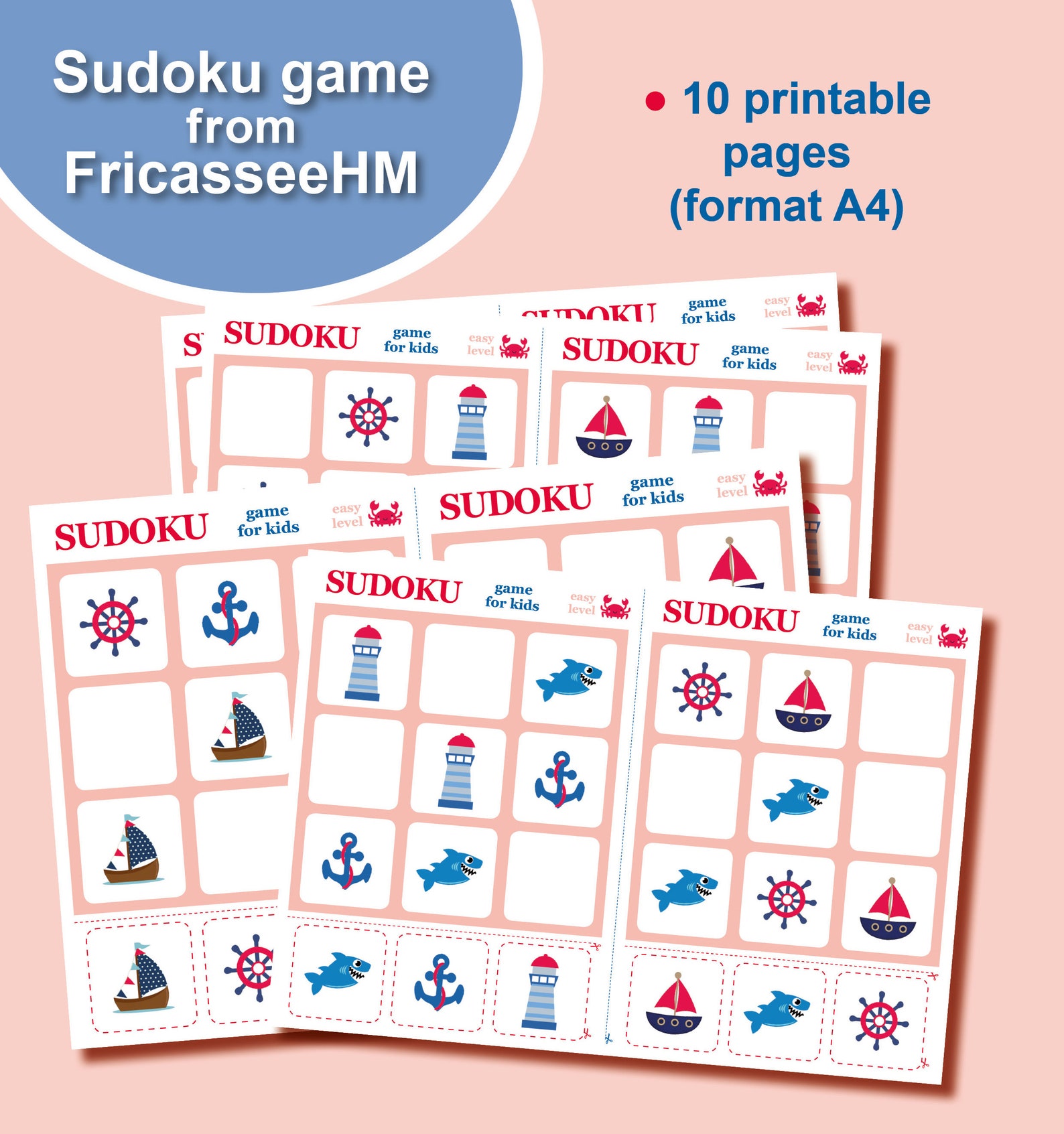 Easy Sudoku Puzzles, 20 Printable Cards, Sudoku Game for Kids and ...