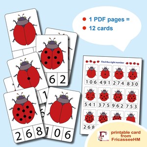 Printable Montessori Counting Cards(0-10), Preschool Maths, Homeschool ...
