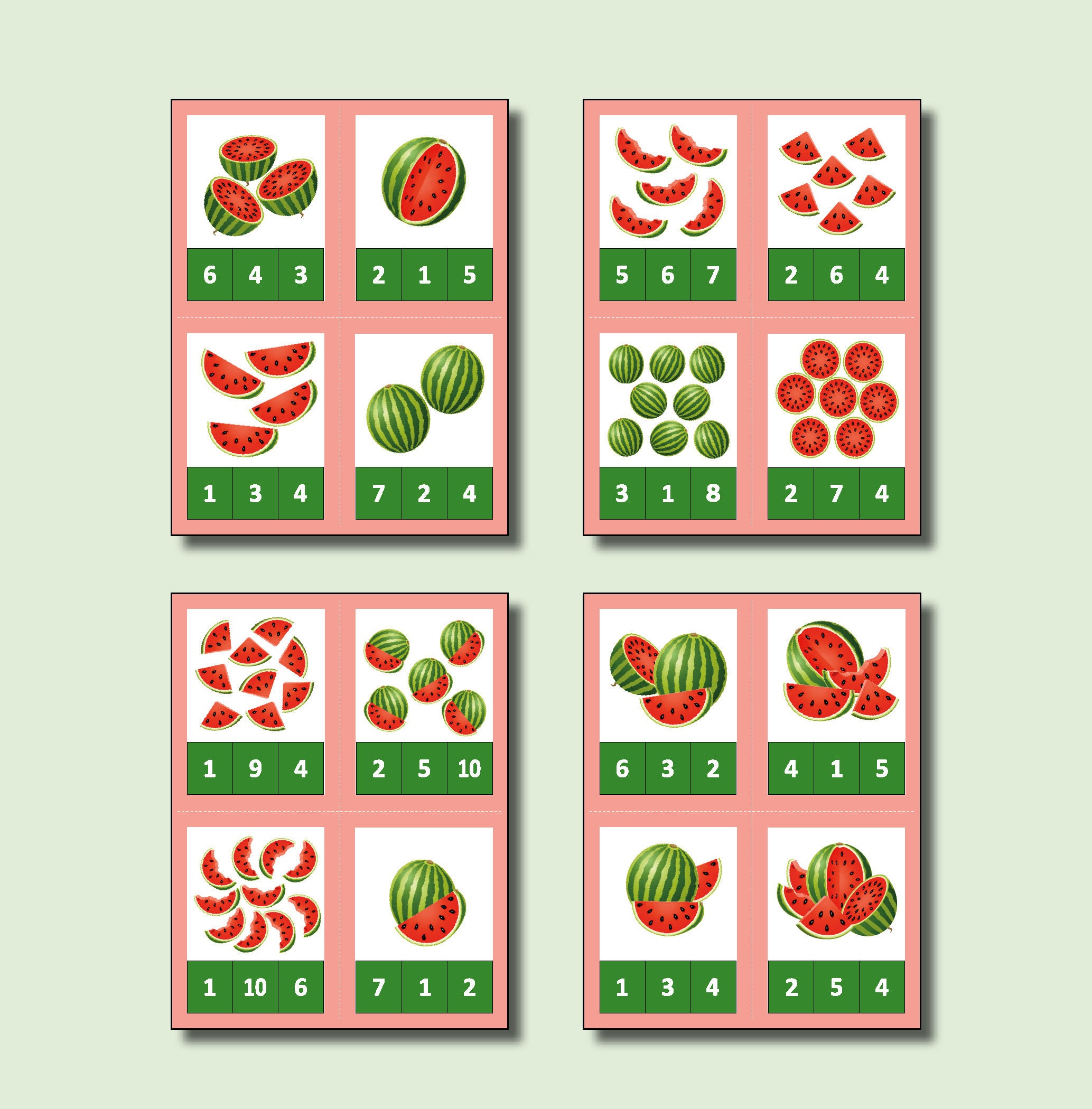 Watermelon Preschool Printable Busy Book, Toddler Learning Pack ...