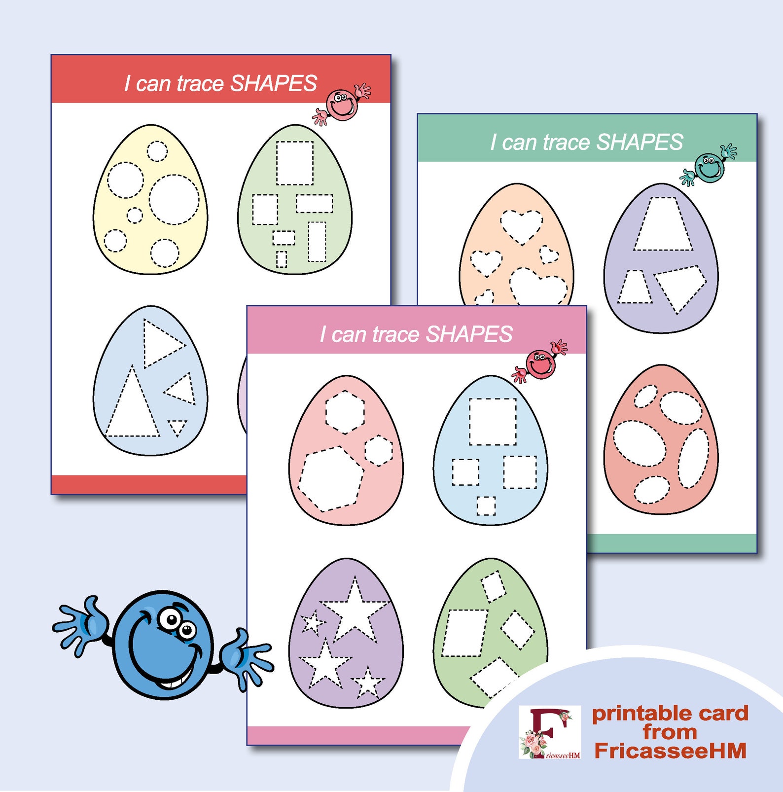 Easter Eggs Kids Book. Tracing Printable Worksheets for Preschool ...