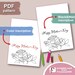 Printable Coloring DIY Floral Cards for Kids. Set of 5 Happy Mother's ...