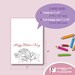 Printable Coloring DIY Floral Cards for Kids. Set of 5 Happy Mother's ...