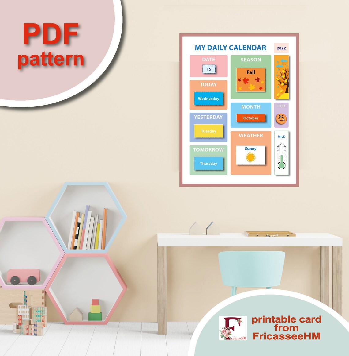 Printable Weather Calendar, Seasons, Month of the Year, Day of the Week ...