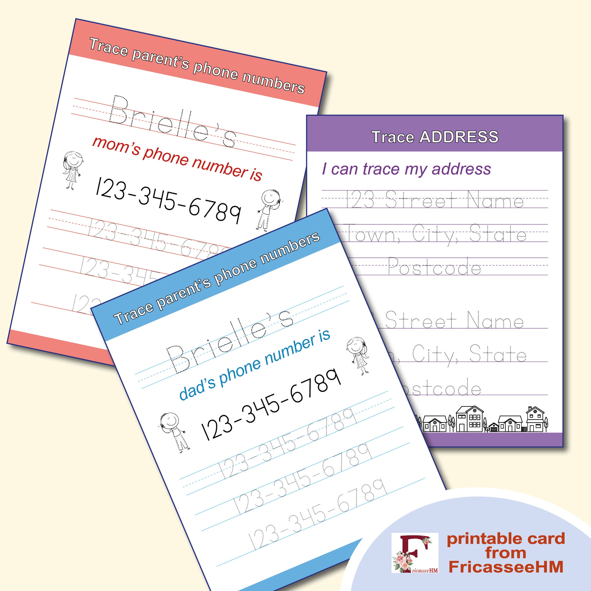 Personalized Tracing Worksheet for Toddlers, Handwriting Practice Name ...