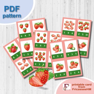 Strawberry Count and Clip Cards 1-10. Printable Preschool Activity ...
