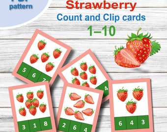 Apples Count and Clip Cards Number 1 20 Flashcards Fall - Etsy