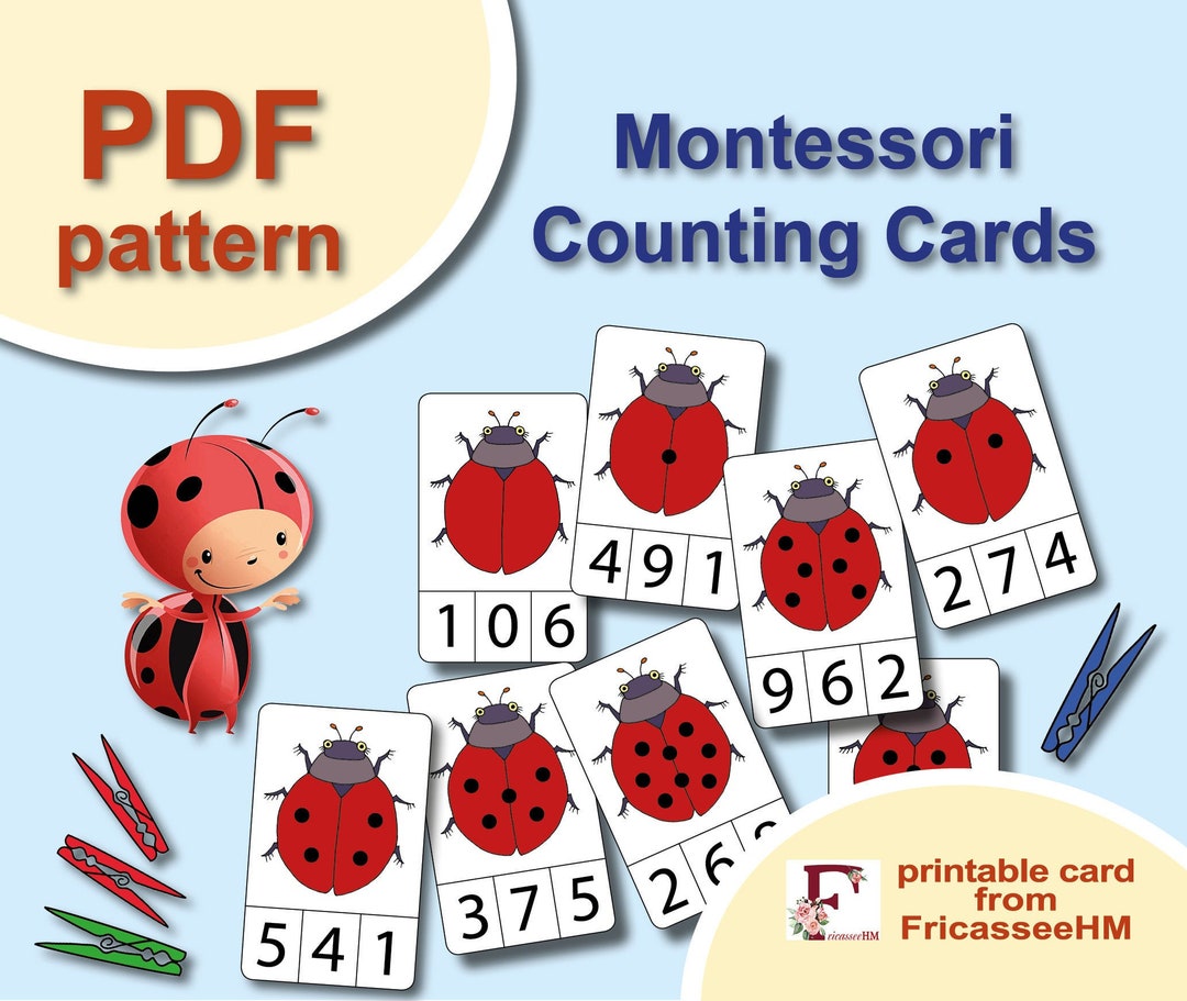 Printable Montessori Counting Cards(0-10), Preschool Maths, Homeschool ...