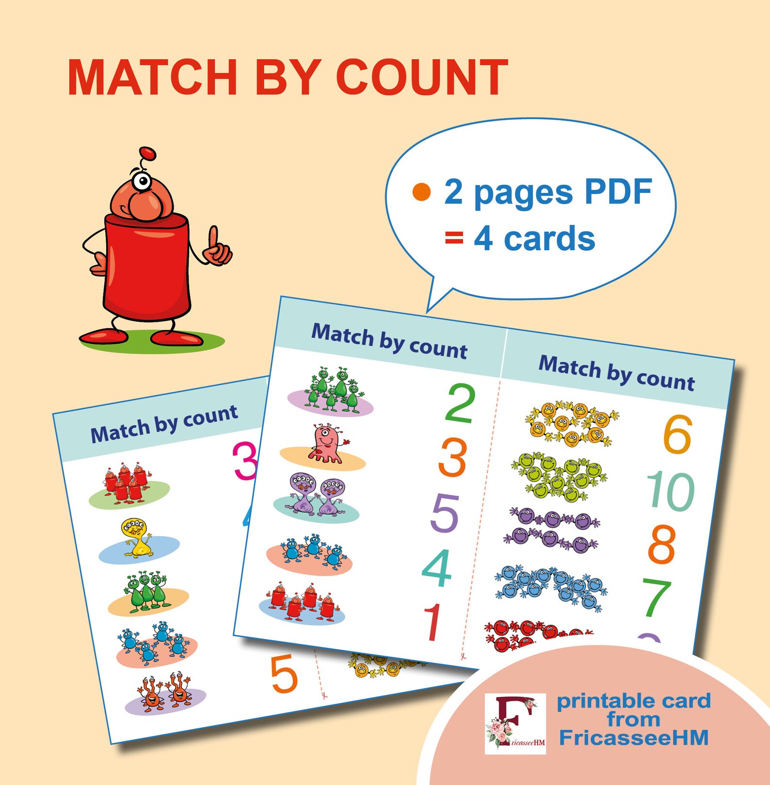 Numbers Toddler Busy Book. Counting Cards 1-10. Monsters - Etsy