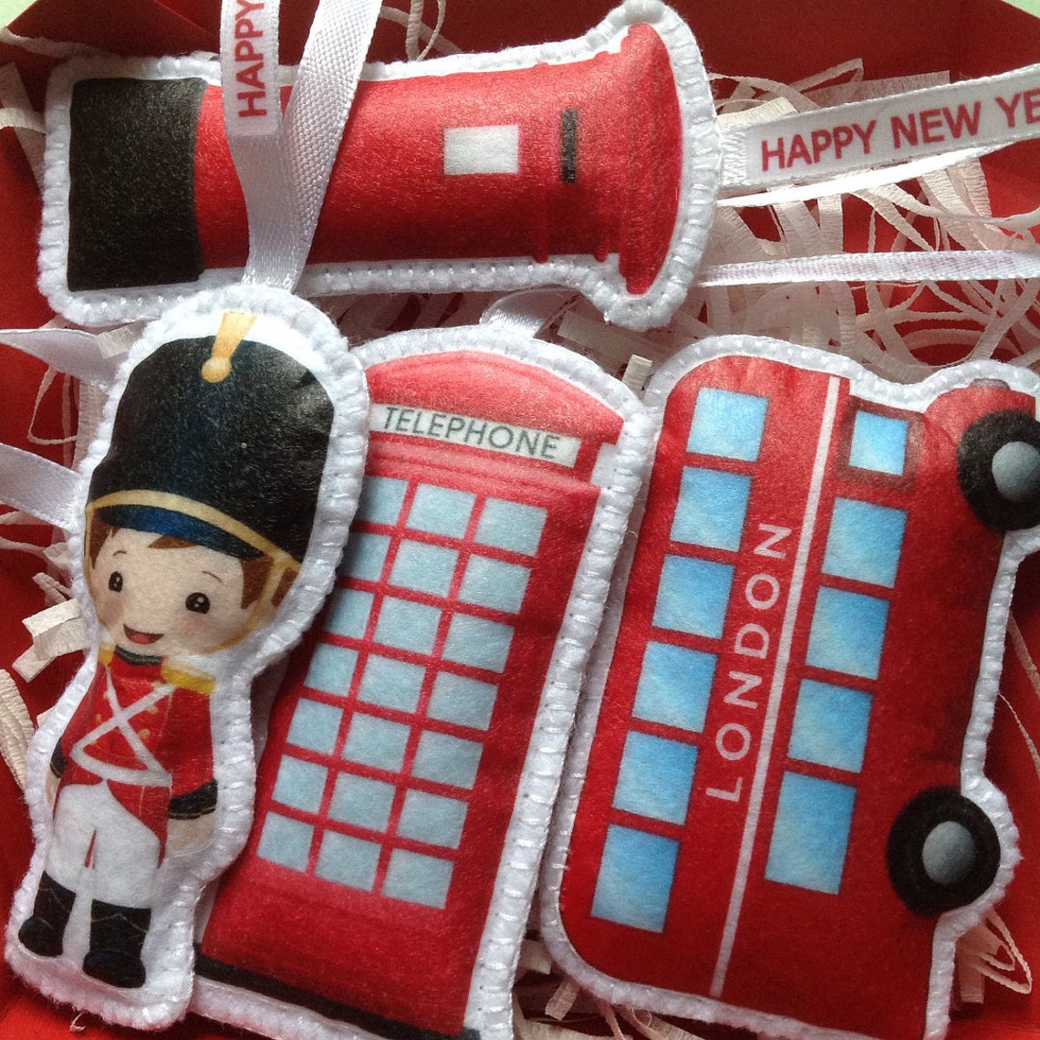 Felt Christmas Tree Decoration. Felt Xmas Gift. Set of 5 - Etsy