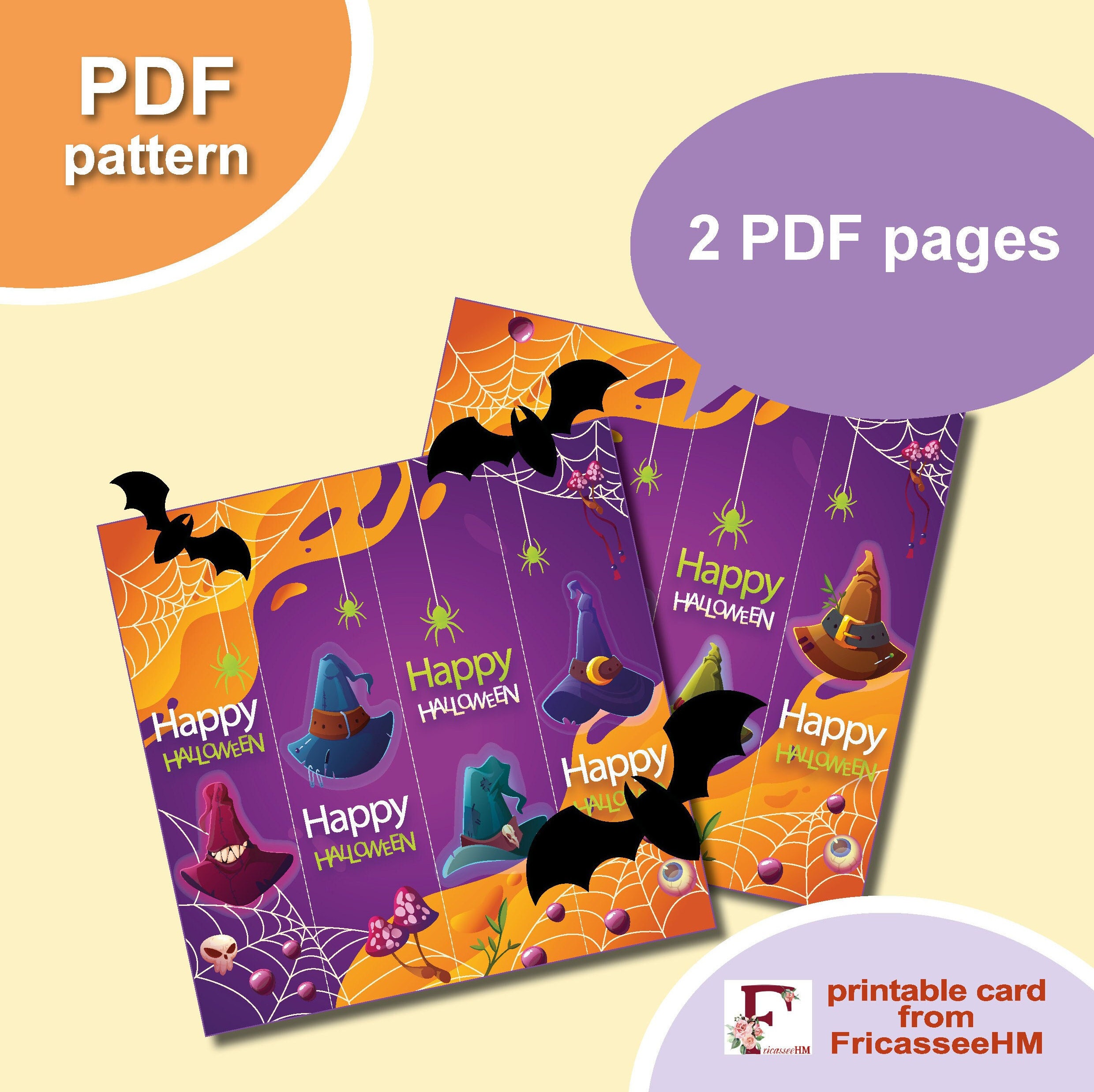Halloween Printable Bookmarks, Set of 8, PDF Bookmarks, Gifts for ...